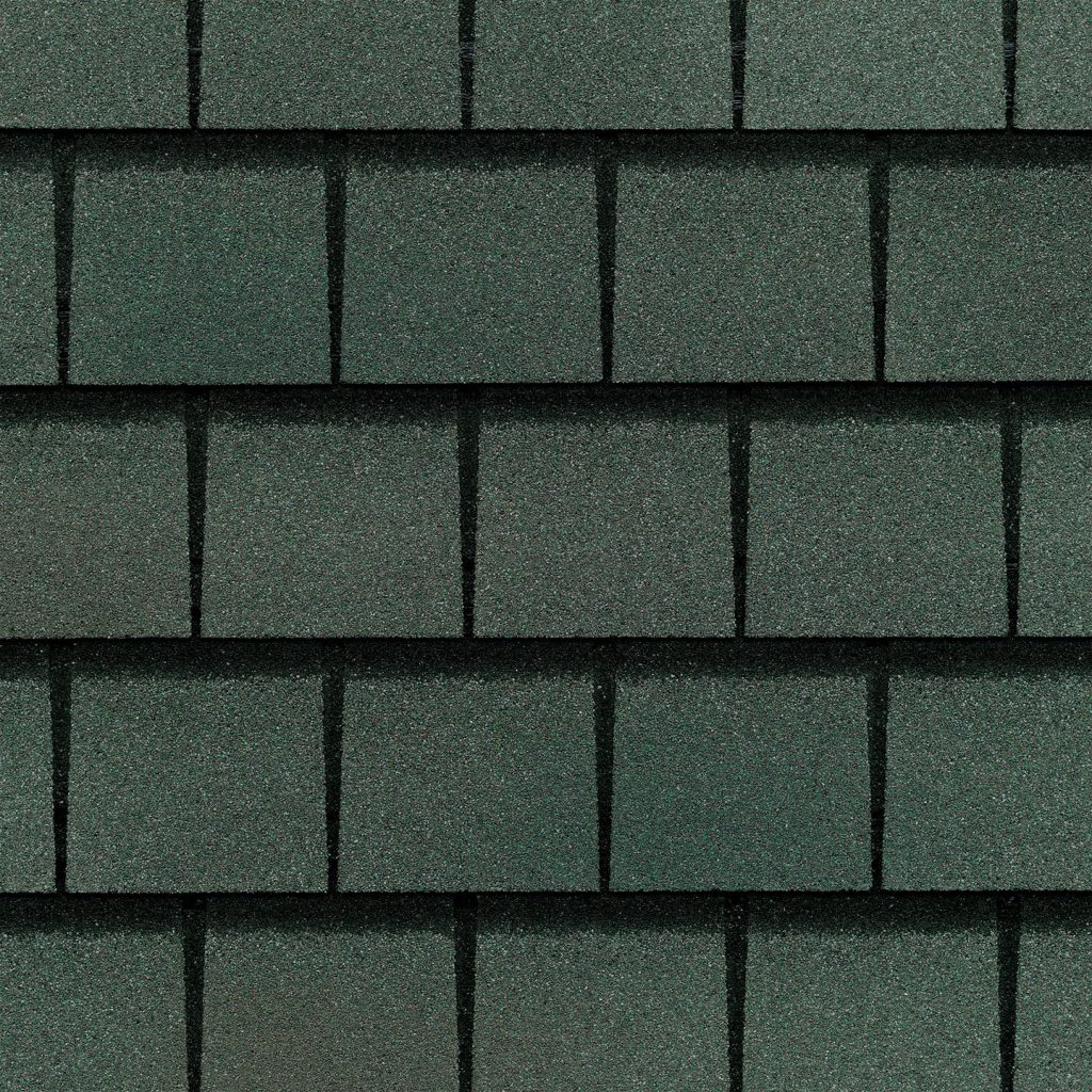 Close up photo of GAF’s Slateline Emerald Green shingle swatch | Welte ...